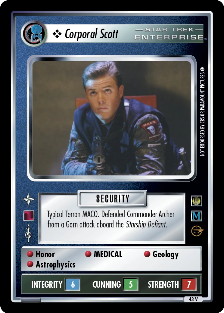 Corporal Scott (TE) | CardGuide Wiki | Fandom