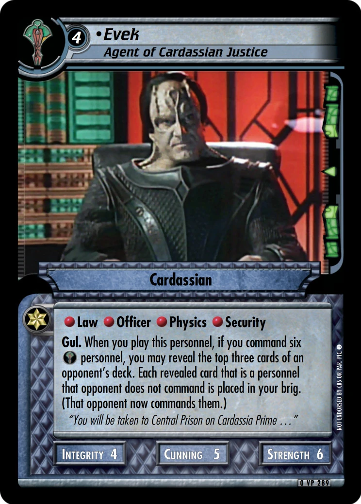 Evek - Agent of Cardassian Justice (VP) | CardGuide Wiki | Fandom