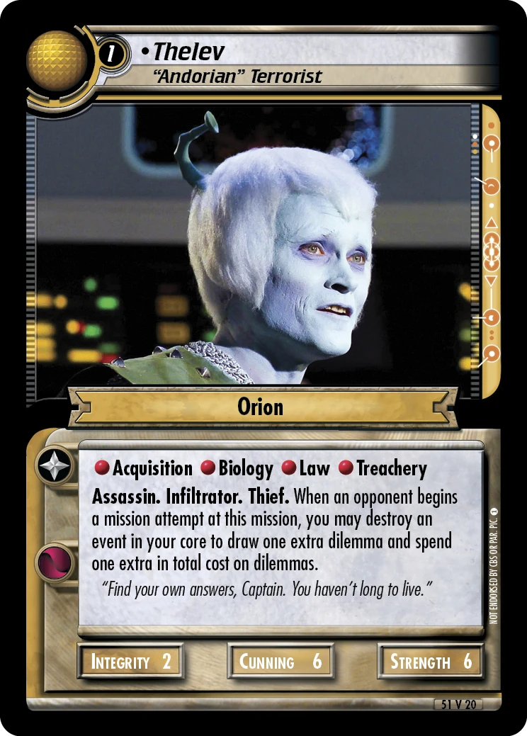 Thelev - "Andorian" Terrorist (AOY) | CardGuide Wiki | Fandom