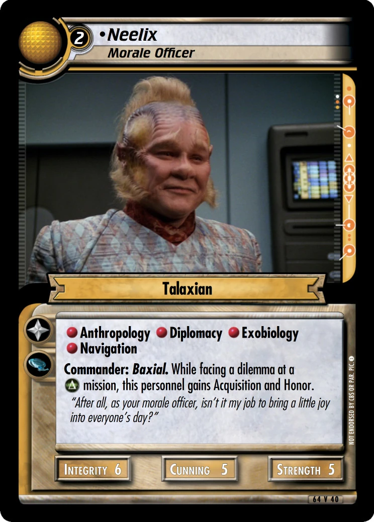 Neelix - Morale Officer (FOW) | CardGuide Wiki | Fandom