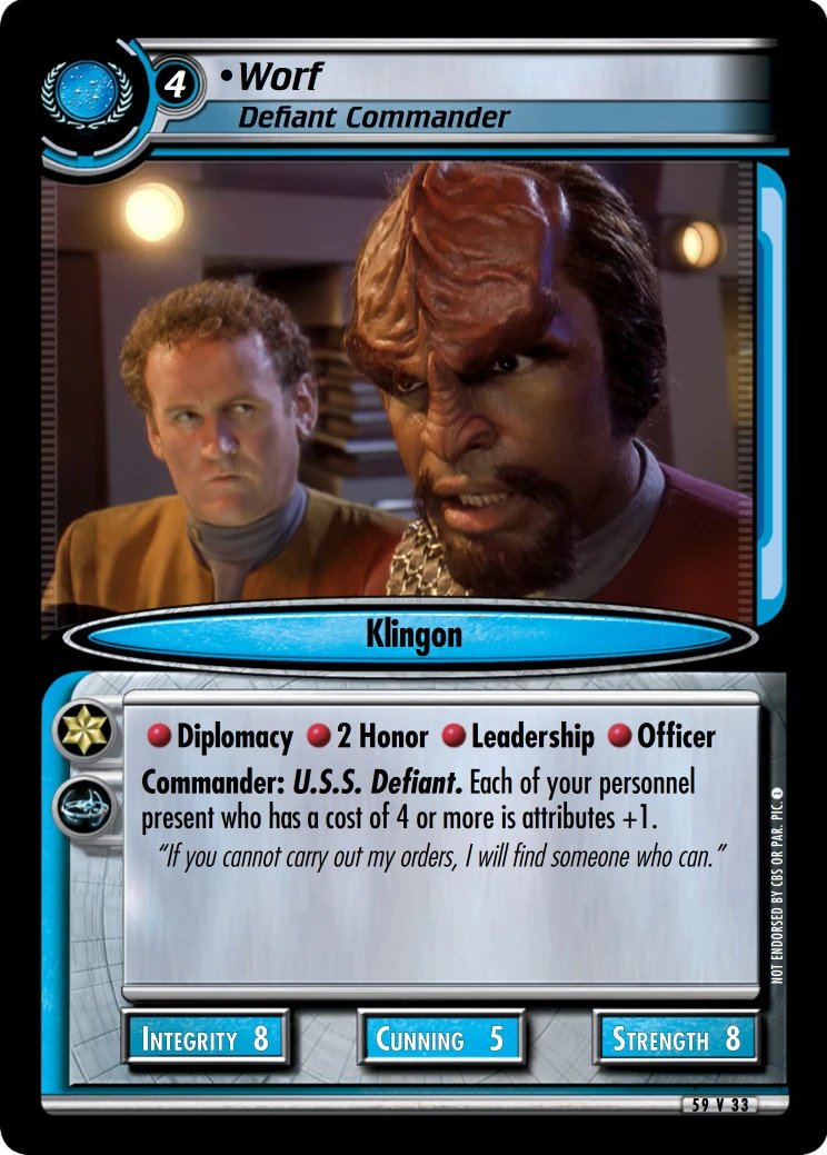 Worf - Defiant Commander (SSK) | CardGuide Wiki | Fandom