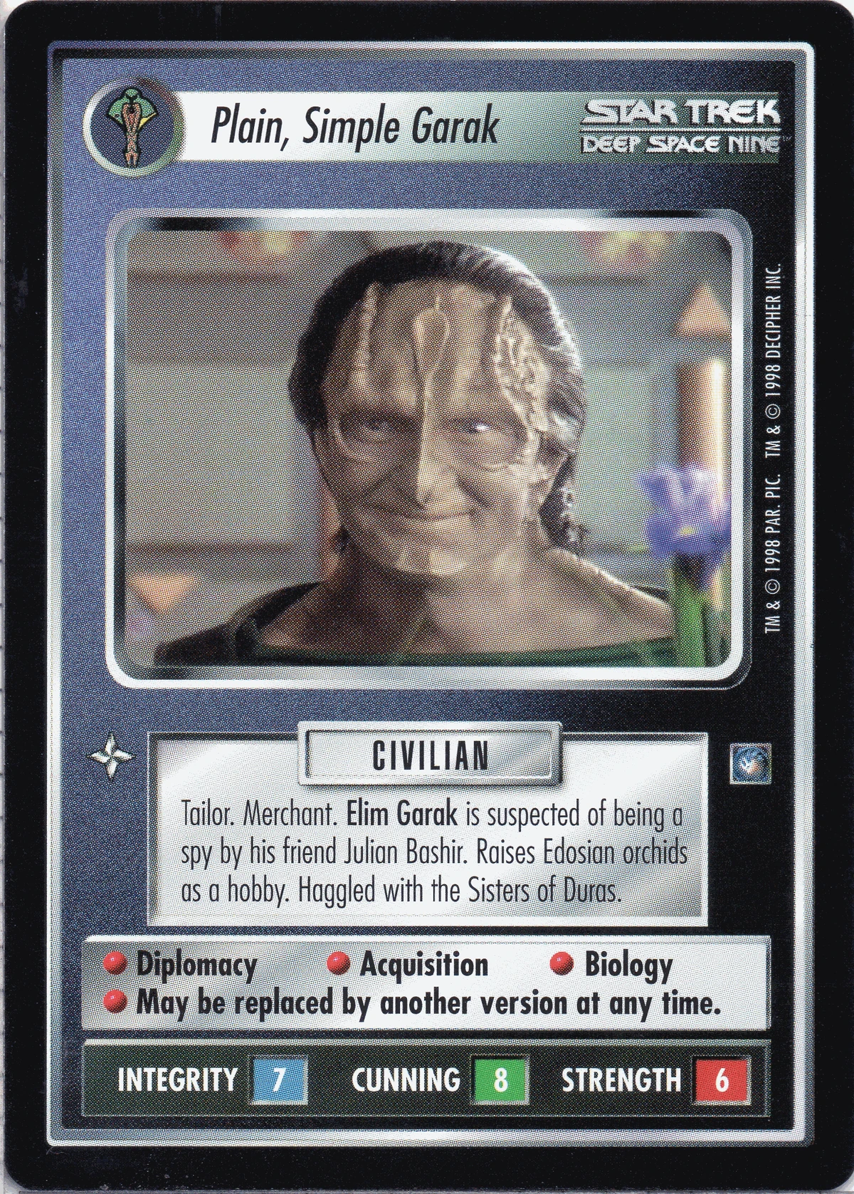 Plain, Simple Garak (DS9) | CardGuide Wiki | Fandom