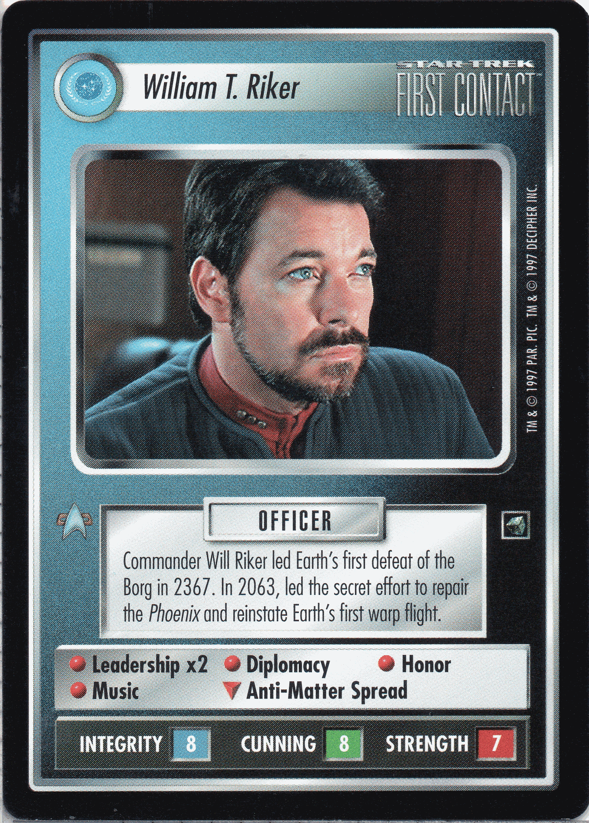 William T Riker Fc Cardguide Wiki Fandom