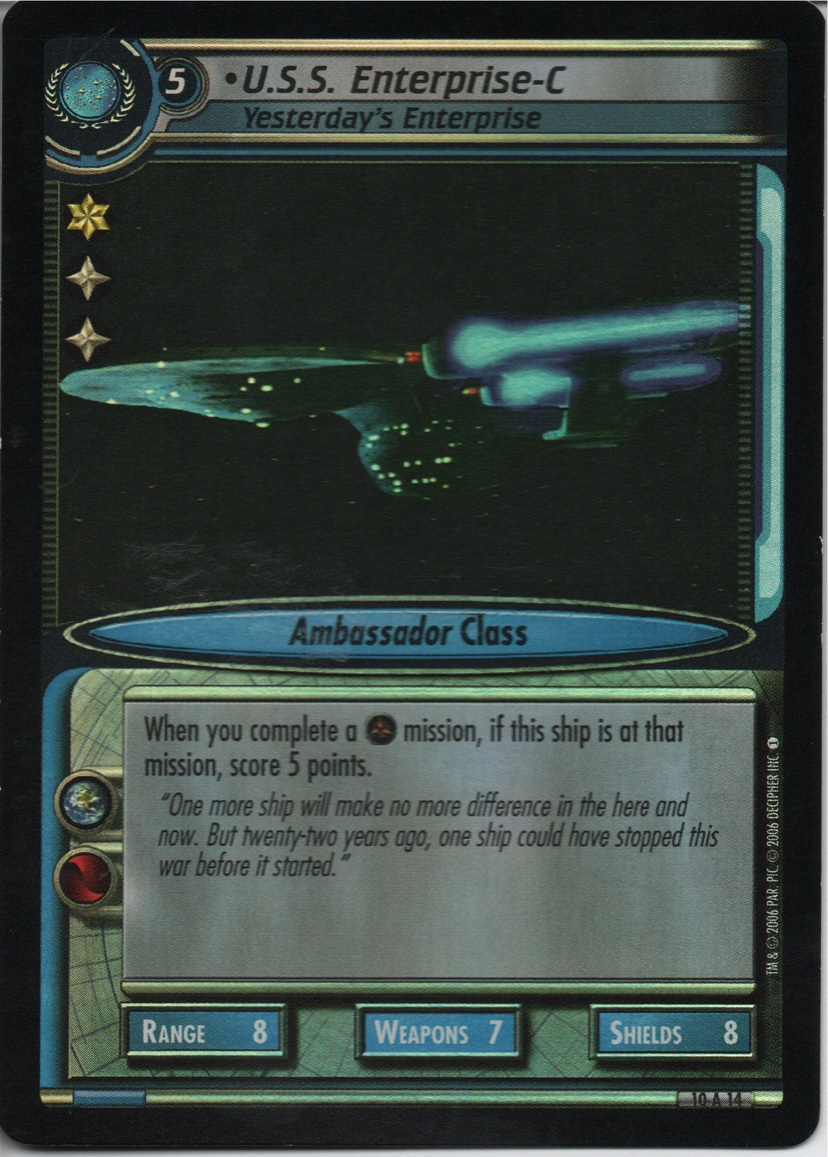 U.S.S. Enterprise-C - Yesterday's Enterprise (Archive) | CardGuide Wiki ...