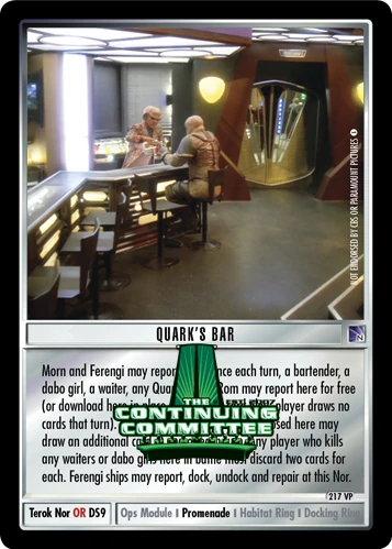 Quark's Bar (VP TCC) | CardGuide Wiki | Fandom