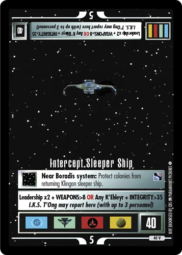 Intercept Sleeper Ship (TNG) | CardGuide Wiki | Fandom