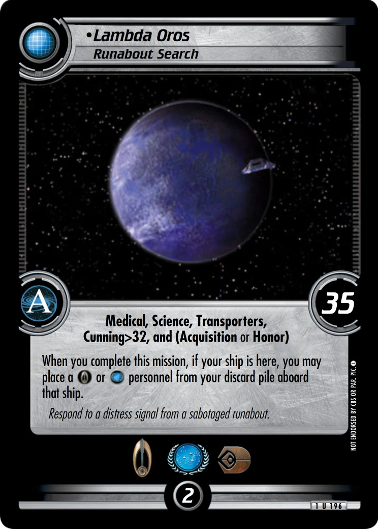 Lambda Oros - Runabout Search (Errata) (2E) | CardGuide Wiki | Fandom