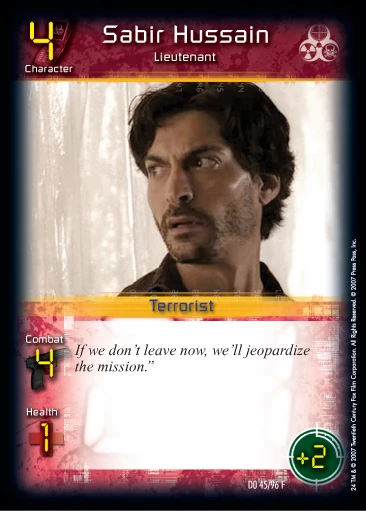 Sabir Hussain - Lieutenant (D0) | CardGuide Wiki | Fandom
