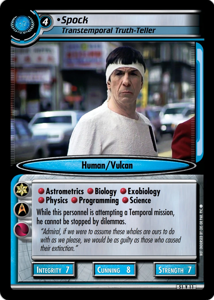 Spock - Transtemporal Truth-Teller (Errata) (AOY) | CardGuide Wiki | Fandom