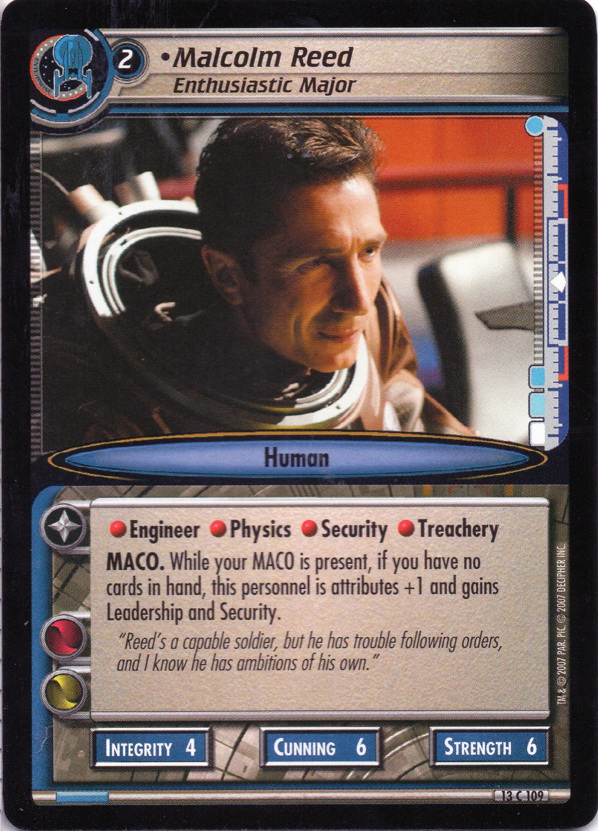 Malcolm Reed - Enthusiastic Major (IAMD) | CardGuide Wiki | Fandom