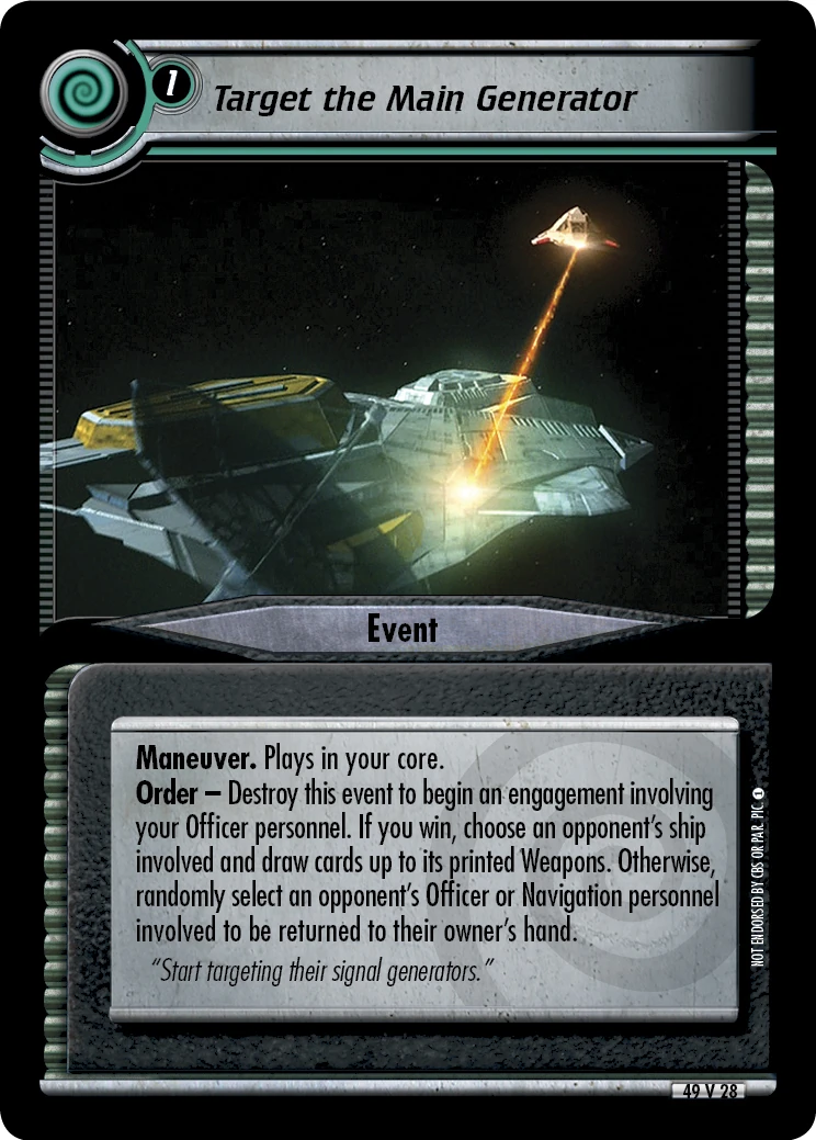 Target the Main Generator (SoA) | CardGuide Wiki | Fandom