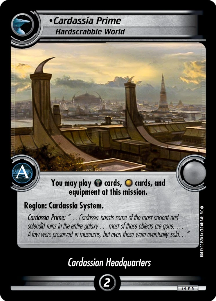 Cardassia Prime - Hardscrabble World (MAH) | CardGuide Wiki | Fandom