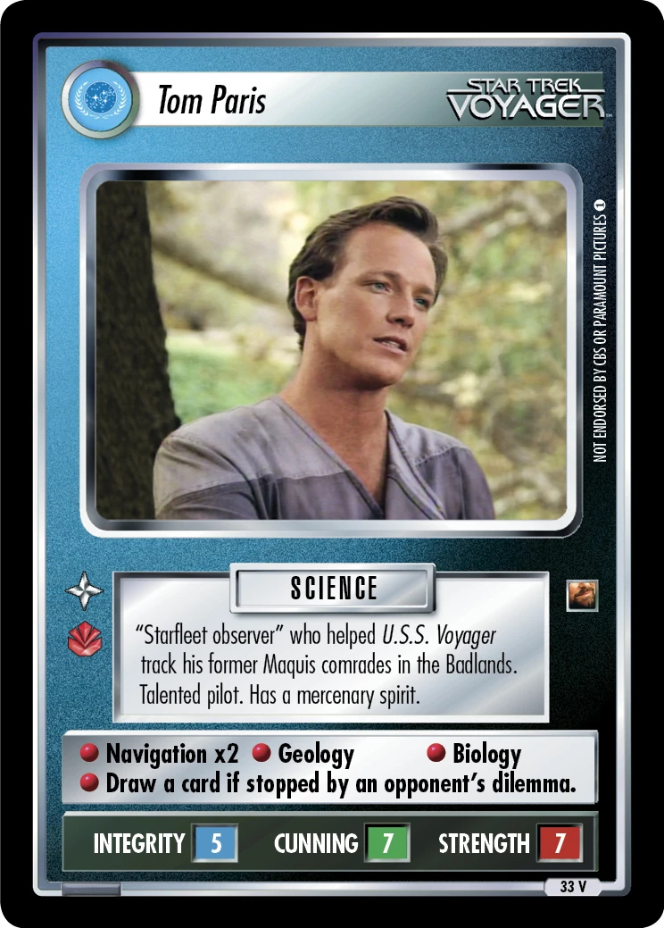 Tom Paris (TM) | CardGuide Wiki | Fandom