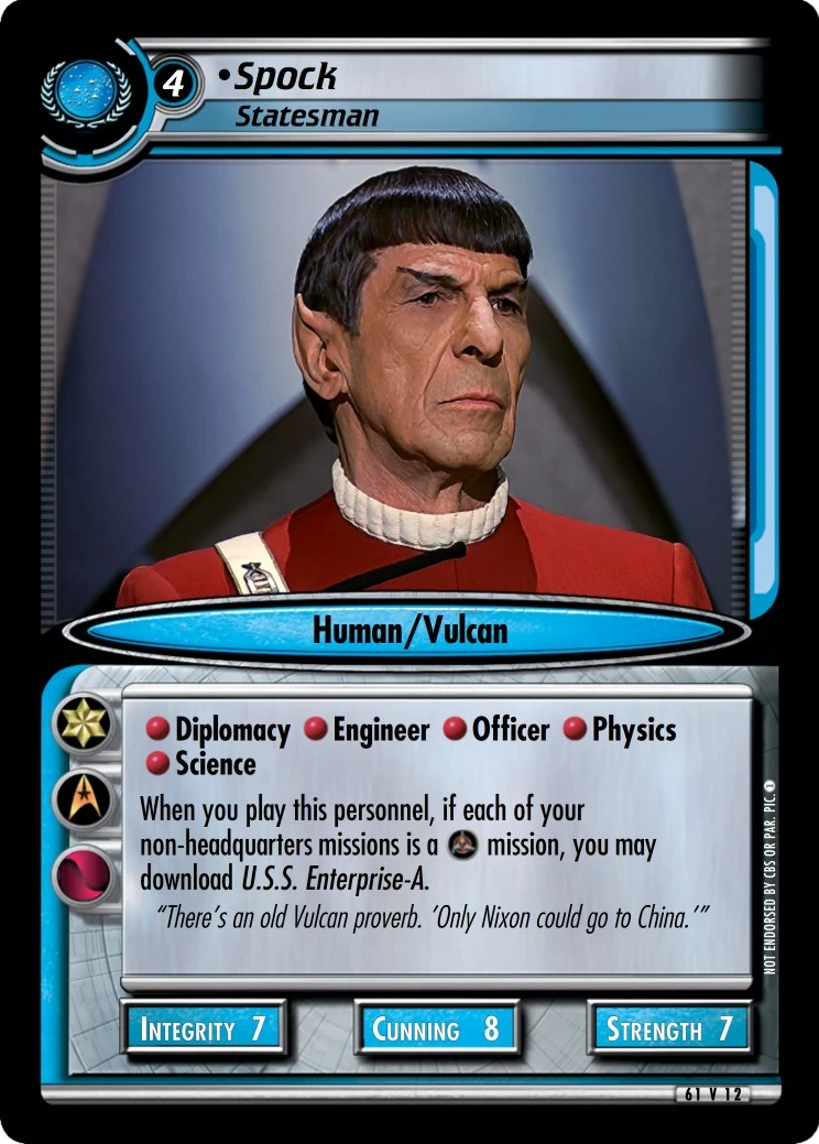 Spock - Statesman (SC) | CardGuide Wiki | Fandom