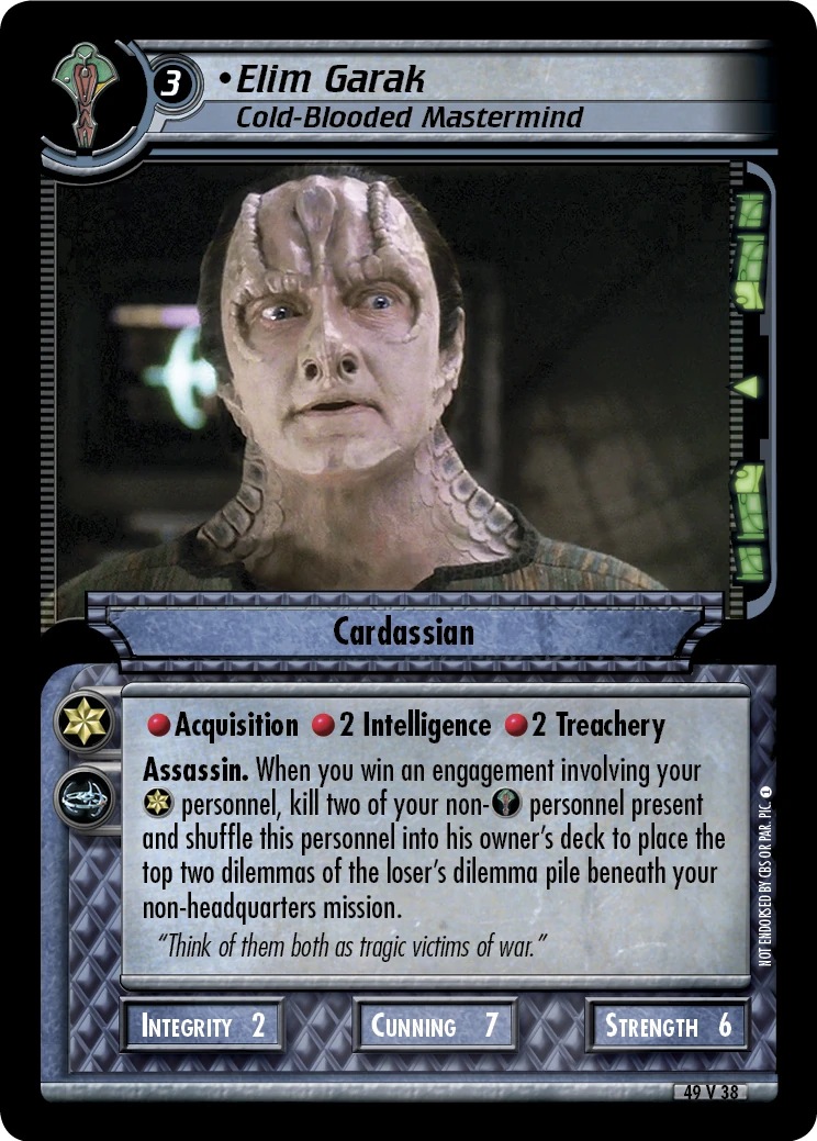 Elim Garak - Cold-Blooded Mastermind (SoA) | CardGuide Wiki | Fandom