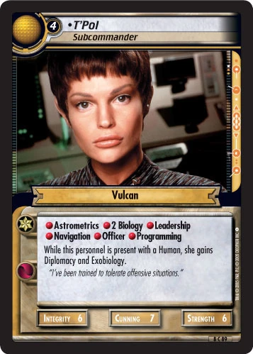 T'Pol - Subcommander (TBG) | CardGuide Wiki | Fandom