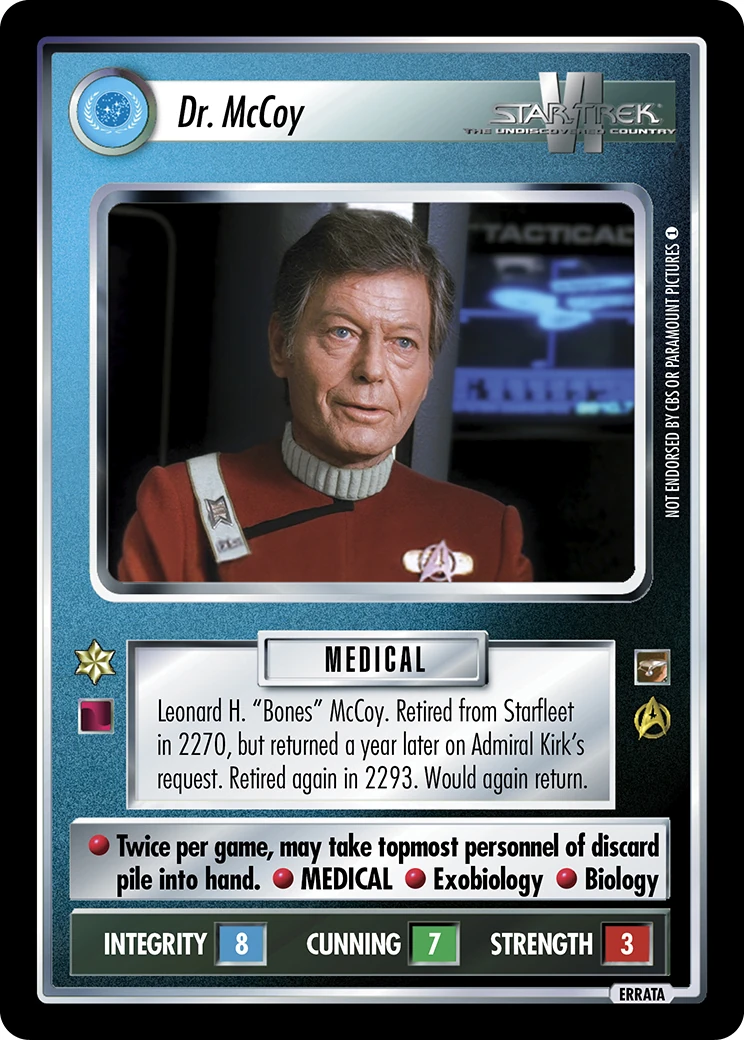 Dr. McCoy (Errata) (TMP) | CardGuide Wiki | Fandom