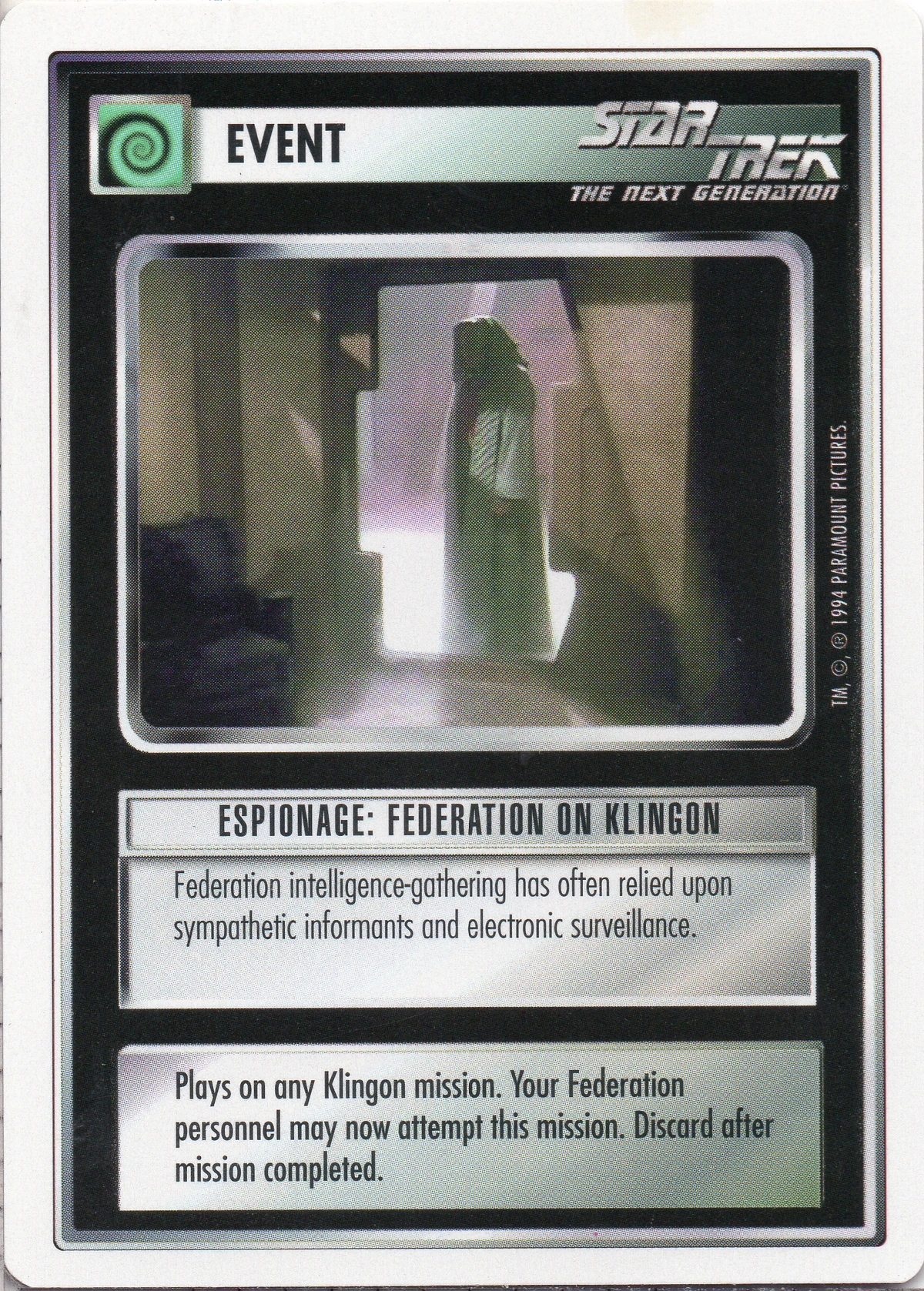 Espionage: Federation on Klingon (PU94) | CardGuide Wiki | Fandom