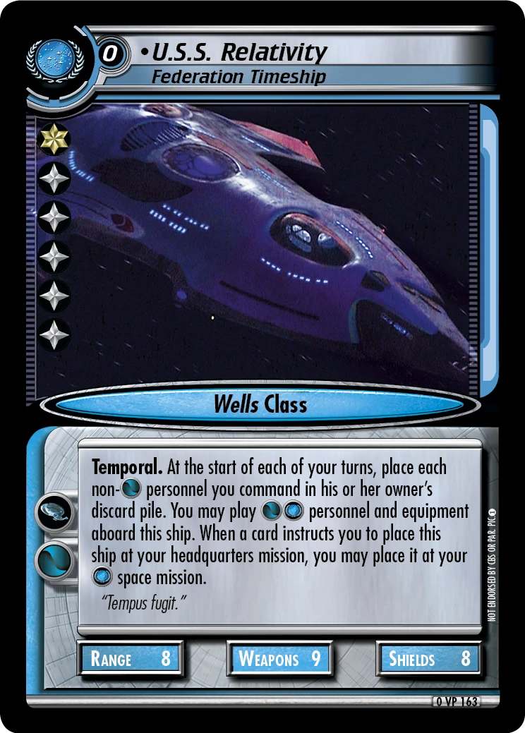 U.S.S. Relativity - Federation Timeship (VP) | CardGuide Wiki | Fandom
