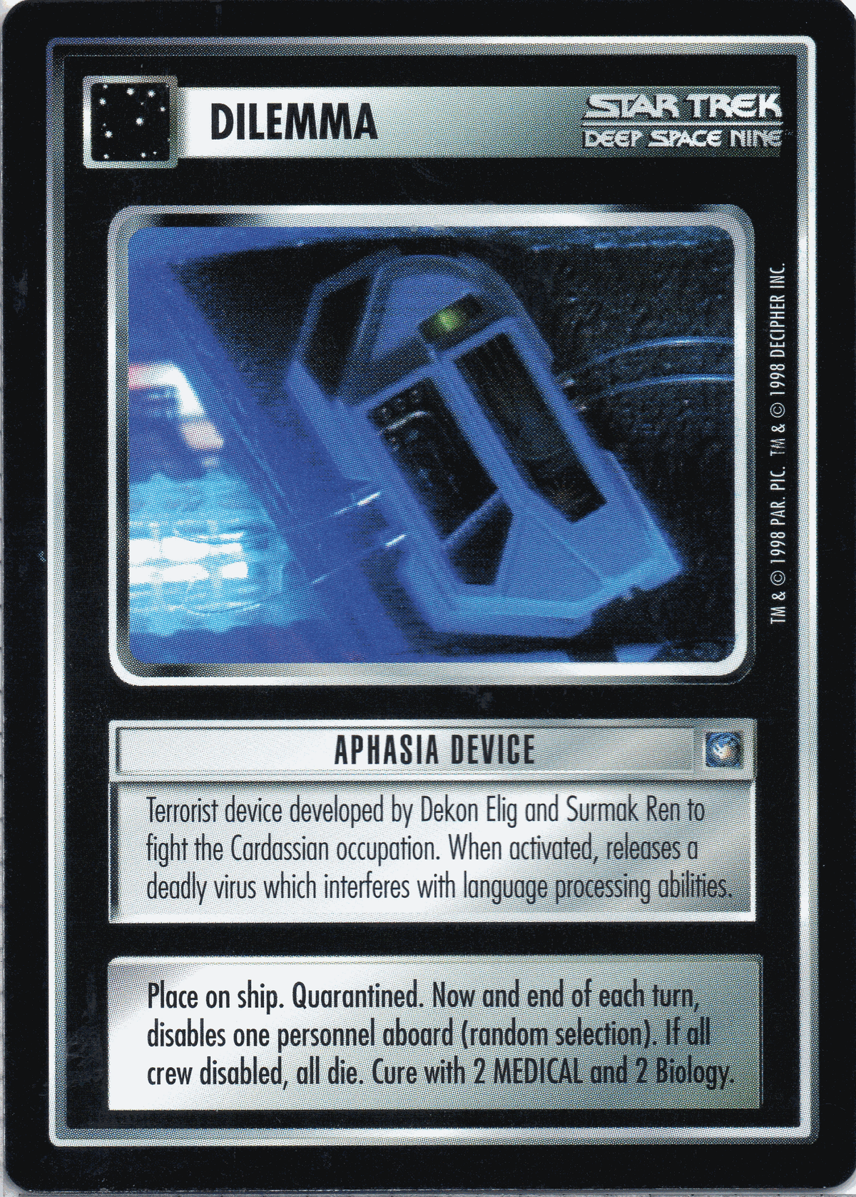 Aphasia Device Ds9 Cardguide Wiki Fandom