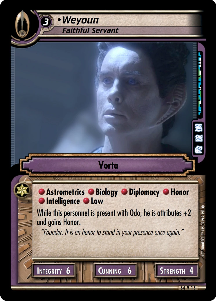 Weyoun - Faithful Servant (WNOHGB) | CardGuide Wiki | Fandom