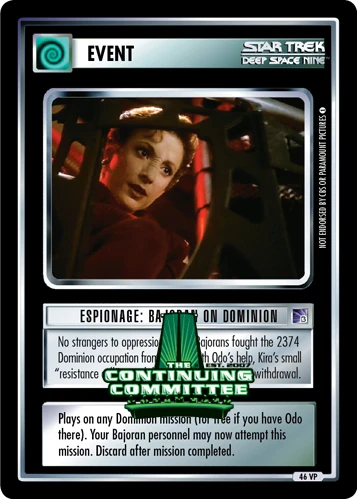 Espionage: Bajoran on Dominion (VP TCC) | CardGuide Wiki | Fandom
