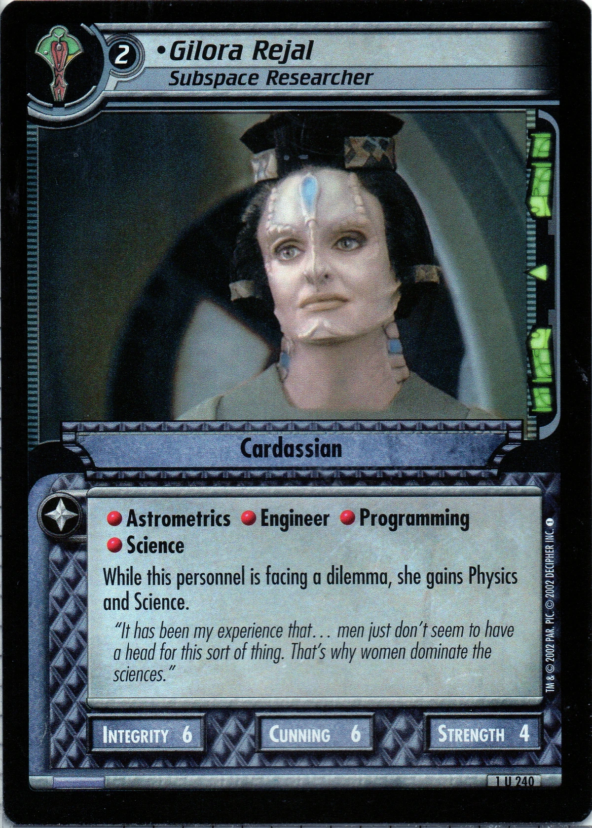 Gilora Rejal - Subspace Researcher (2E) | CardGuide Wiki | Fandom