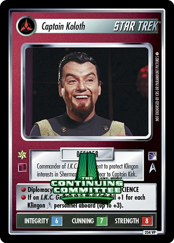 Captain Koloth (VP TCC) | CardGuide Wiki | Fandom