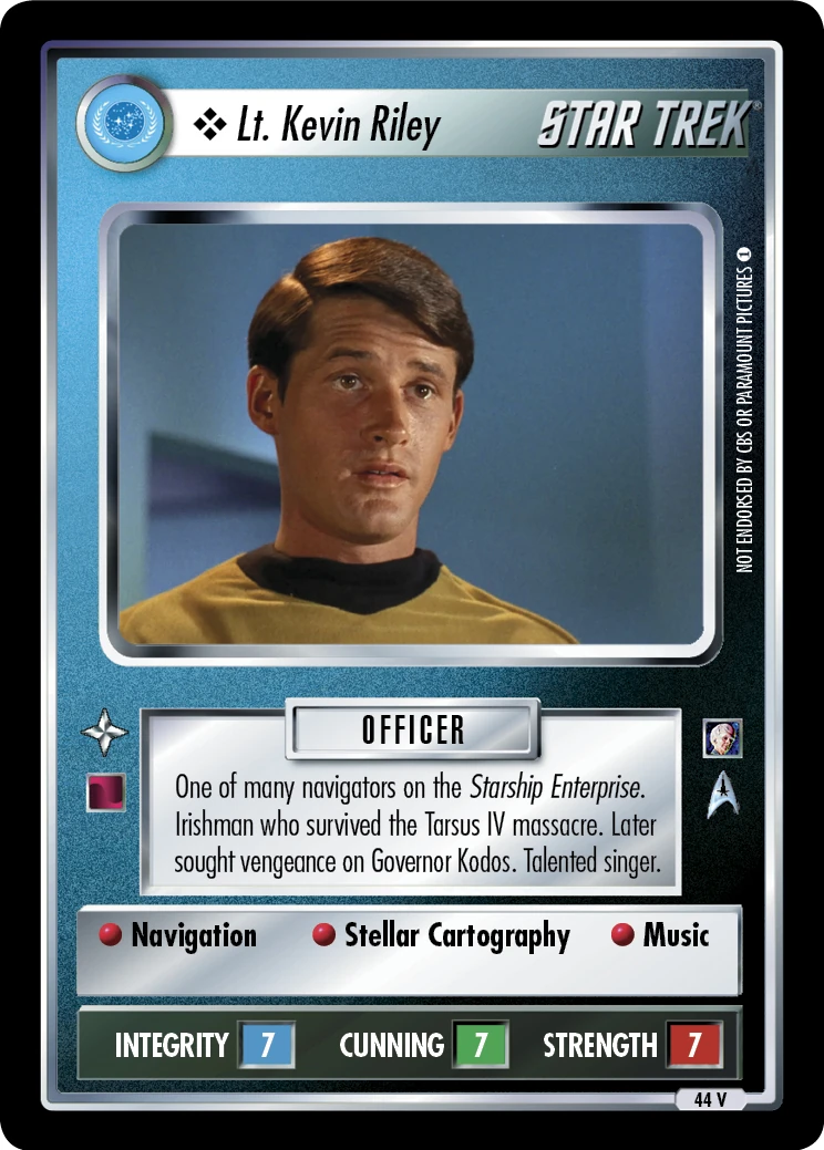 Lt. Kevin Riley (TC) | CardGuide Wiki | Fandom