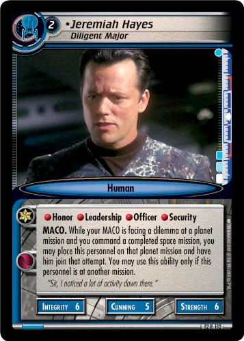 Jeremiah Hayes - Diligent Major (TATV) | CardGuide Wiki | Fandom