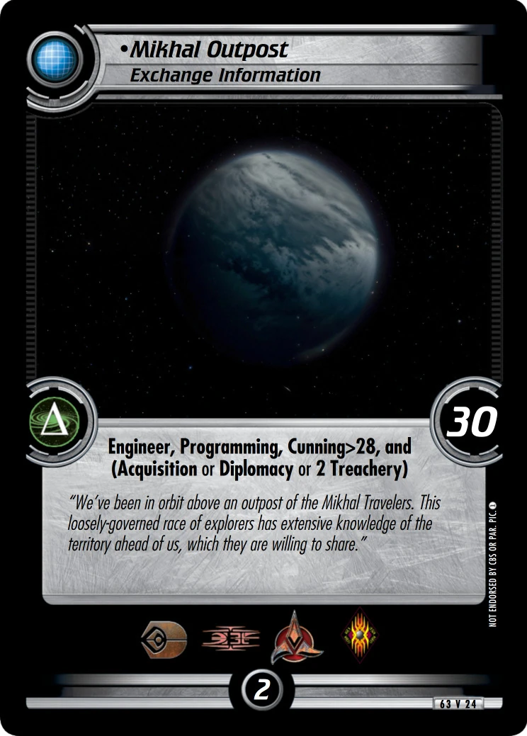Mikhal Outpost - Exchange Information (Phage) | CardGuide Wiki | Fandom