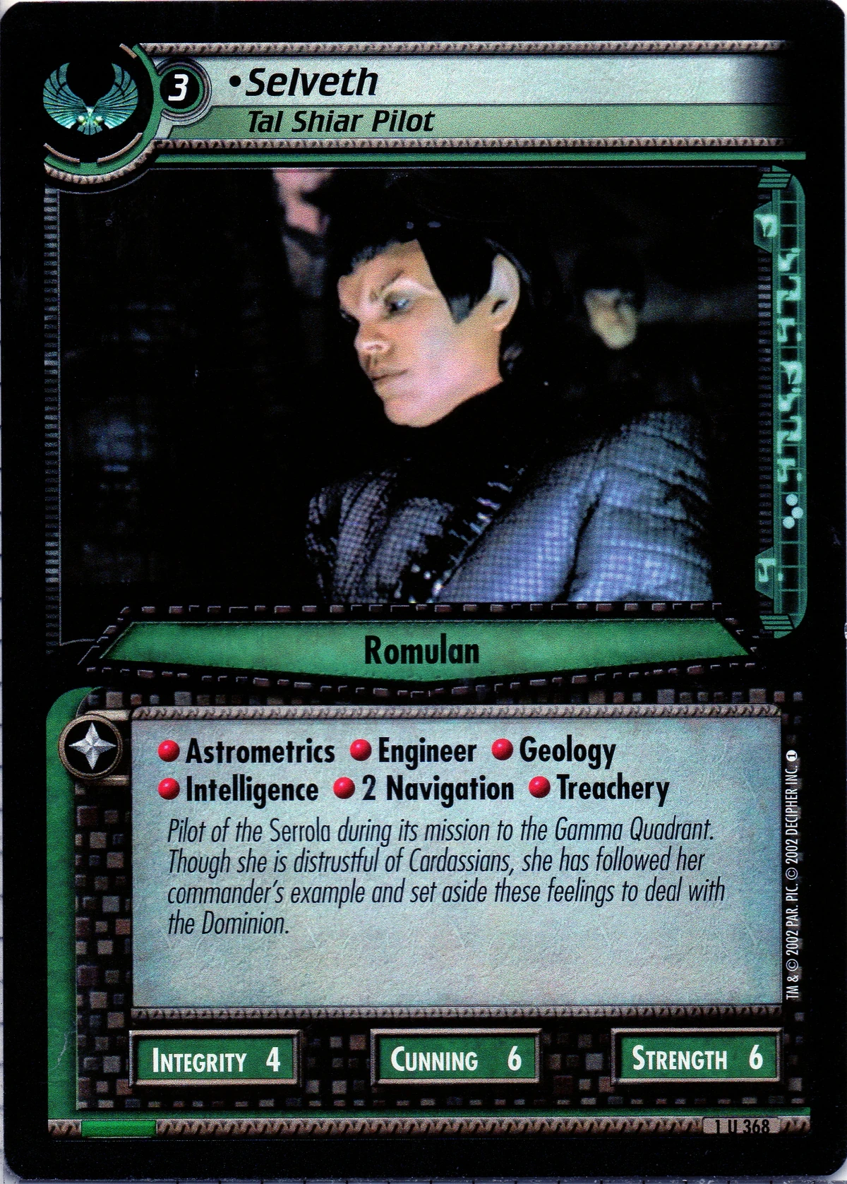 Selveth - Tal Shiar Pilot (2E) | CardGuide Wiki | Fandom