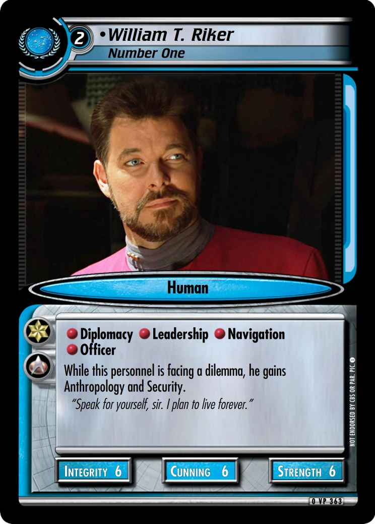 William T. Riker - Number One (VP) | CardGuide Wiki | Fandom