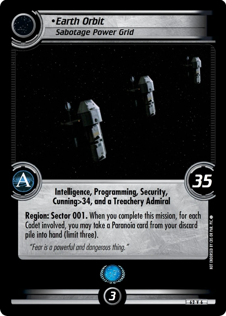 Earth Orbit - Sabotage Power Grid (CM) | CardGuide Wiki | Fandom