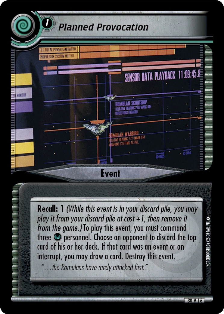 Planned Provocation (RtG) | CardGuide Wiki | Fandom