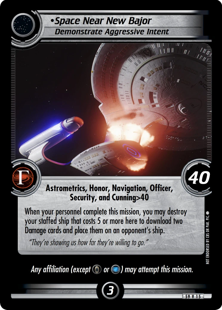 Space Near New Bajor - Demonstrate Aggressive Intent (SSK) | CardGuide Wiki | Fandom