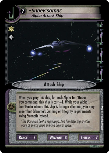 Subek'somac - Alpha Attack Ship (UN) | CardGuide Wiki | Fandom