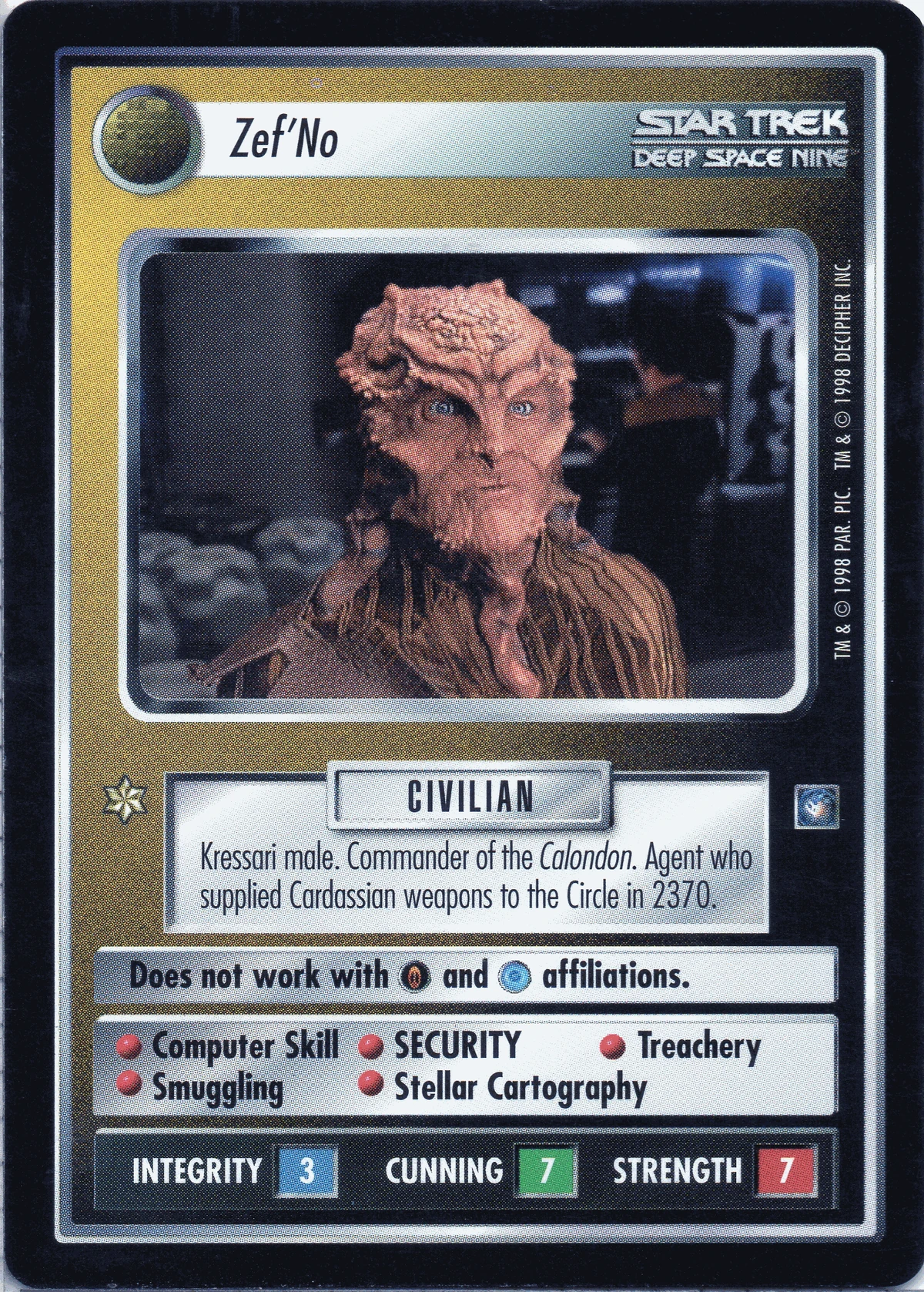 Zef'No (DS9) | CardGuide Wiki | Fandom