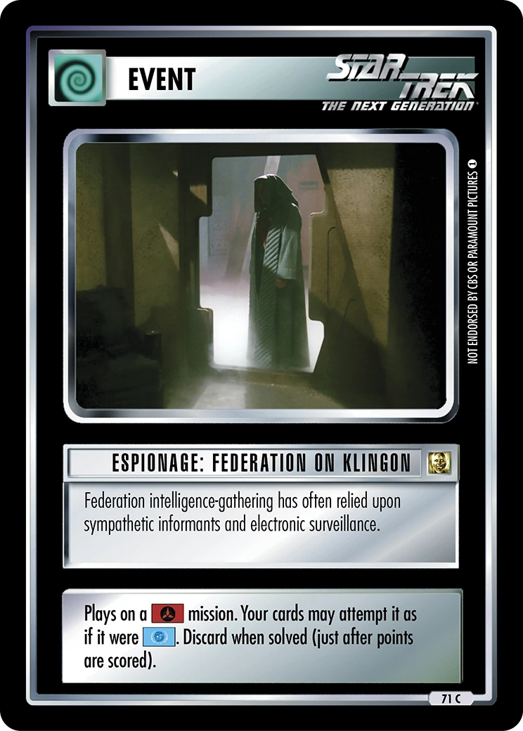 Espionage: Federation on Klingon (PR) | CardGuide Wiki | Fandom