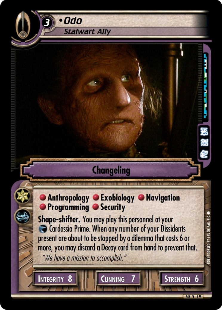 Odo - Stalwart Ally (MEN) | CardGuide Wiki | Fandom