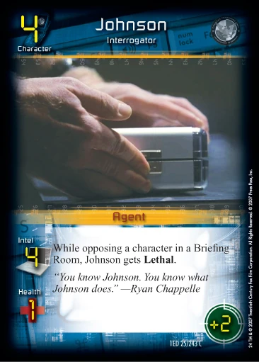 Johnson - Interrogator (1E) | CardGuide Wiki | Fandom