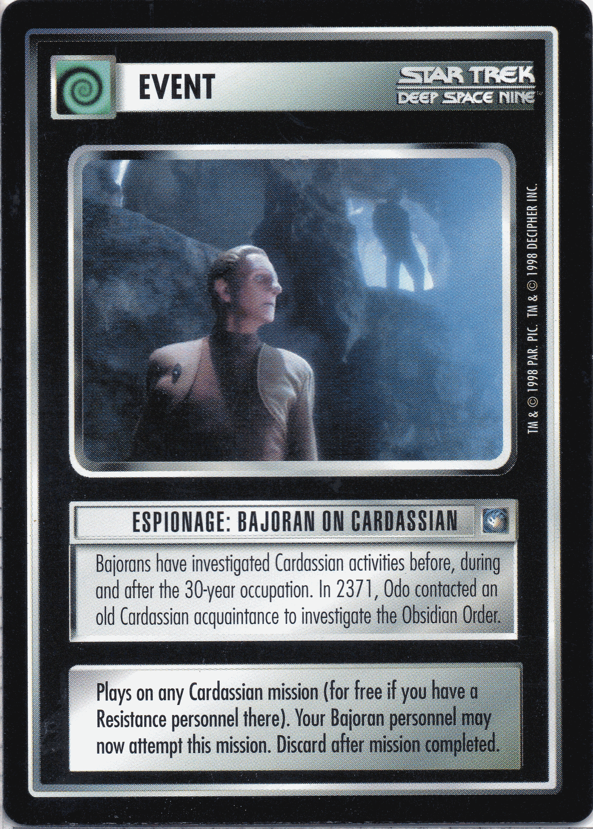 Espionage Bajoran On Cardassian Ds9 Cardguide Wiki Fandom
