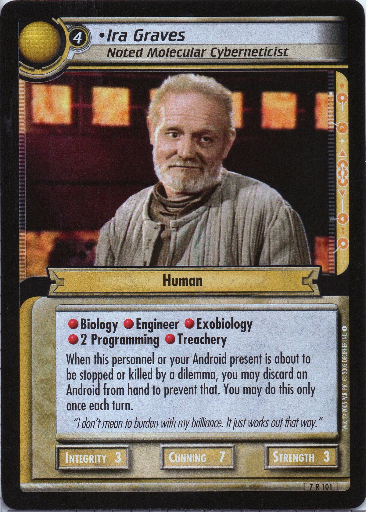 Ira Graves - Noted Molecular Cyberneticist (SNW) | CardGuide Wiki | Fandom