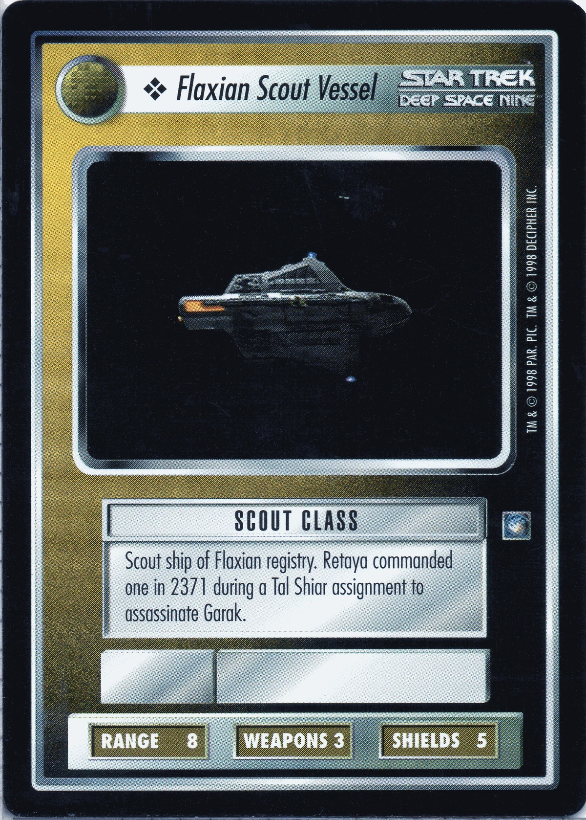 Flaxian Scout Vessel (DS9) | CardGuide Wiki | Fandom