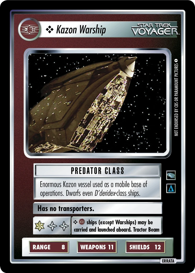 Kazon Warship (Errata 2) | CardGuide Wiki | Fandom