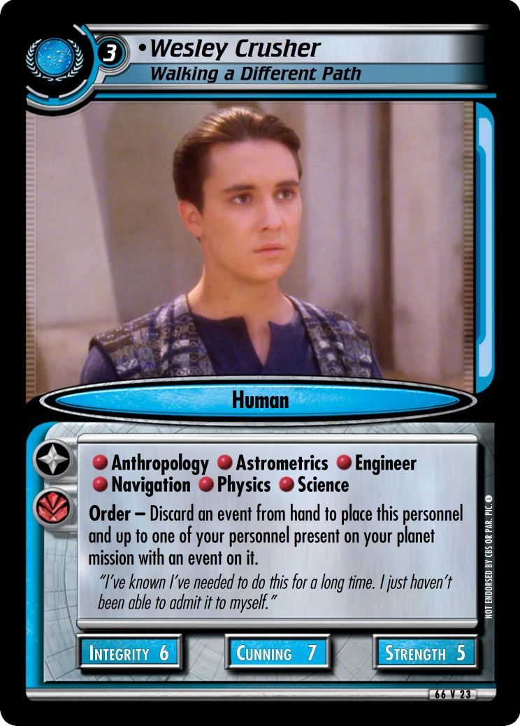 Wesley Crusher - Walking a Different Path (WNOHGB) | CardGuide Wiki ...