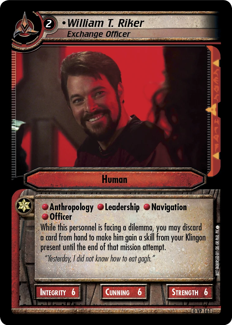 William T. Riker - Exchange Officer (VP) | CardGuide Wiki | Fandom