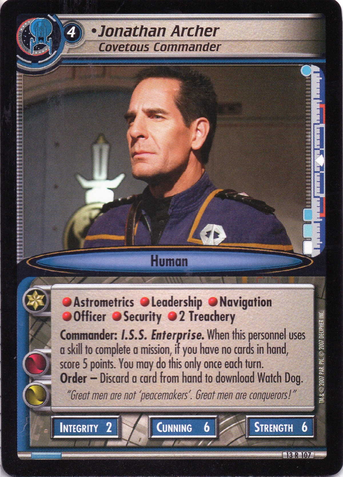 Jonathan Archer - Covetous Commander (IAMD) | CardGuide Wiki | Fandom