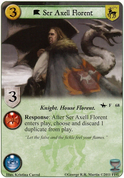 Ser Axell Florent (WLL) | CardGuide Wiki | Fandom