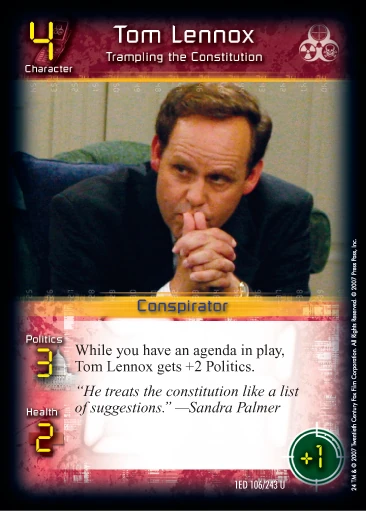 Tom Lennox - Trampling the Constitution (1E) | CardGuide Wiki | Fandom
